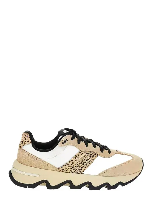 Sorel Kinetic Ember Animal-print Lace-up Sneakers - Neutrals