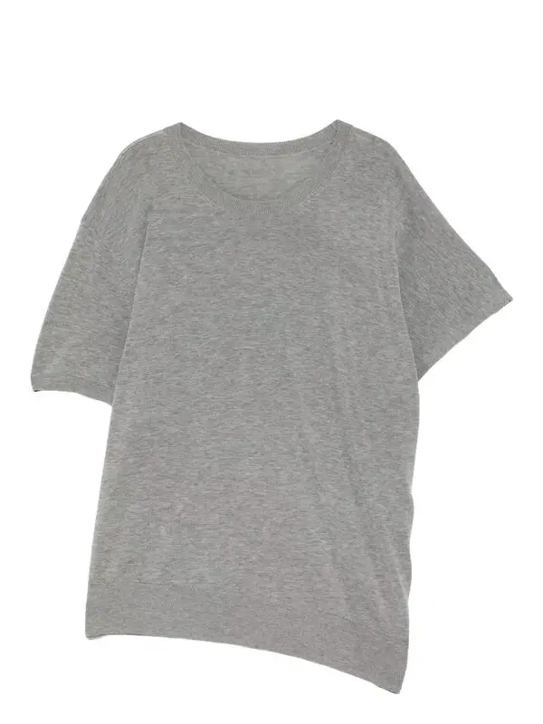 JNBY Short-sleeve Knit Top With Asymmetric Hem - Grey