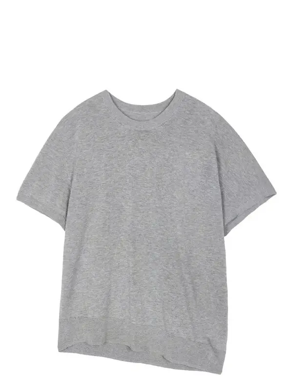 JNBY Short-sleeve Knit Top With Asymmetric Hem - Grey