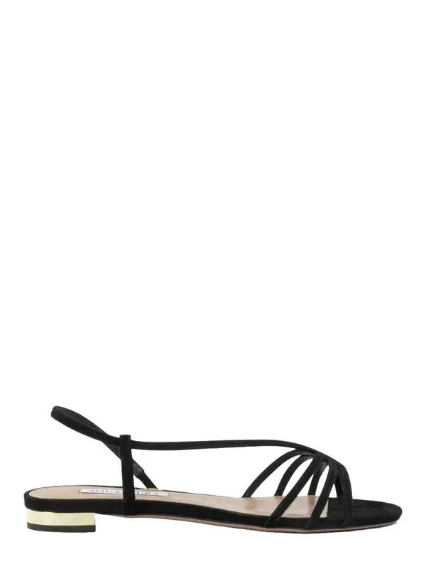 AQUAZZURA Talk To Me Strappy Suede Sandals - Black