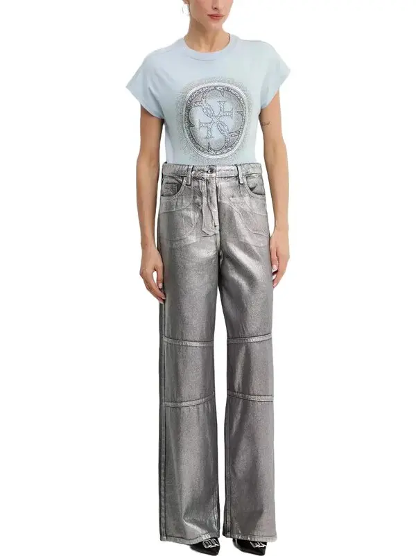 Guess 4g Embellished Short Sleeve T-shirt - Blue