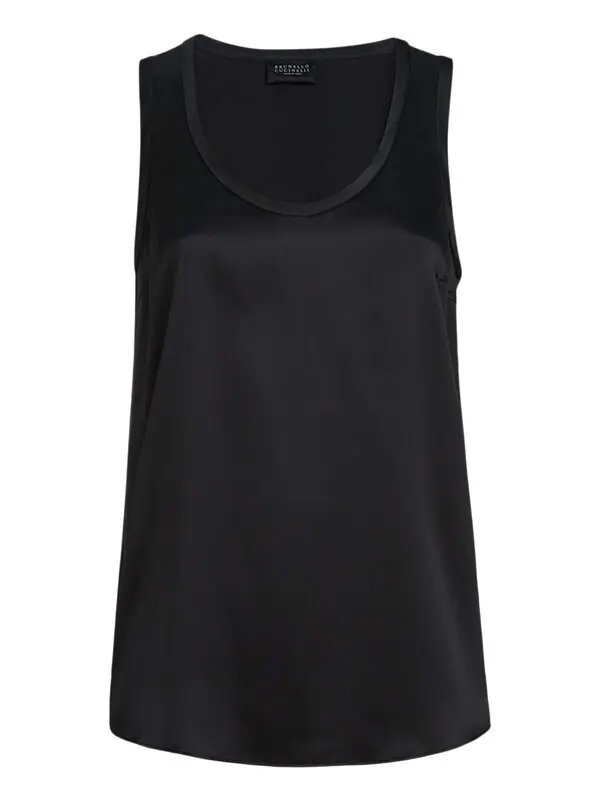 Brunello Cucinelli Stretch-silk Reversible Tank Top - Black