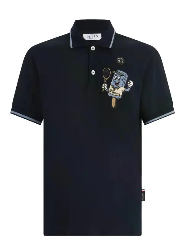 Philipp Plein Gelato Monsters Polo Shirt - Blue