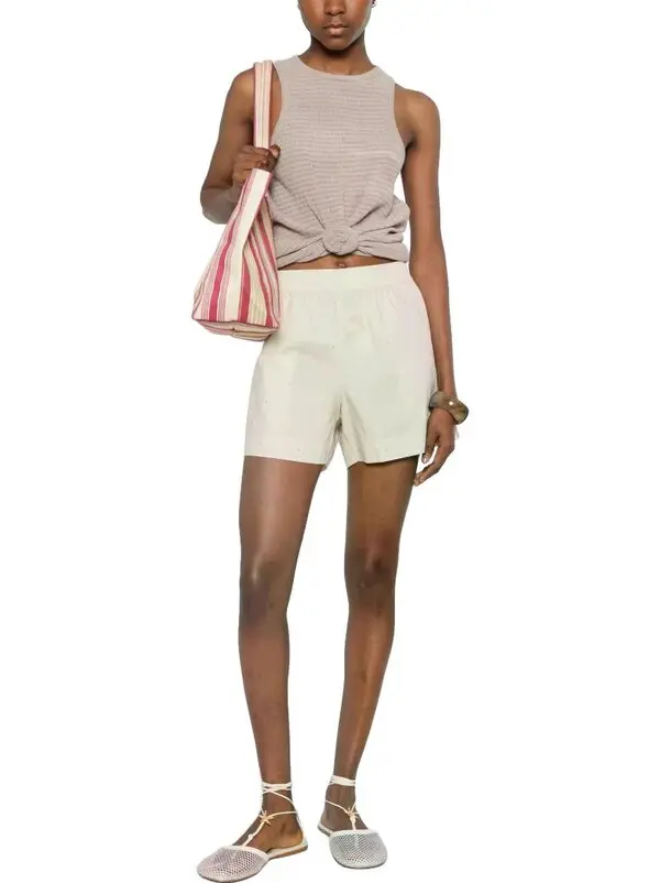 MC2 SAINT BARTH Meave Crystal-embellished Shorts - Neutrals