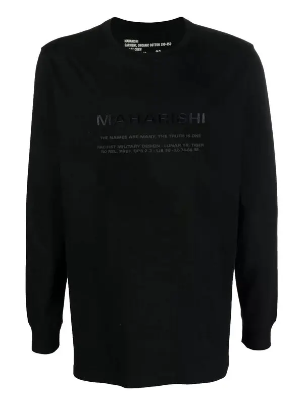 MAHARISHI Logo-print Long-sleeve T-shirt - Black