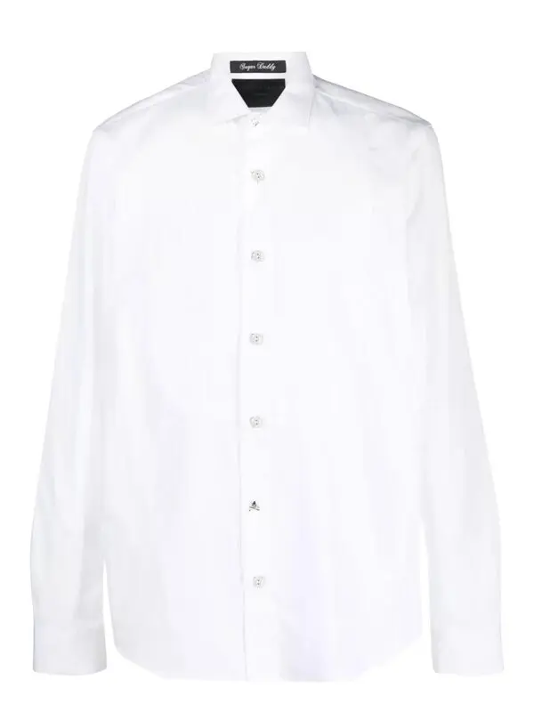 Philipp Plein Black Tie Cotton Shirt - White