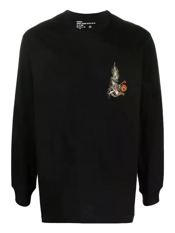 MAHARISHI Graphic-print Long-sleeved T-shirt - Black