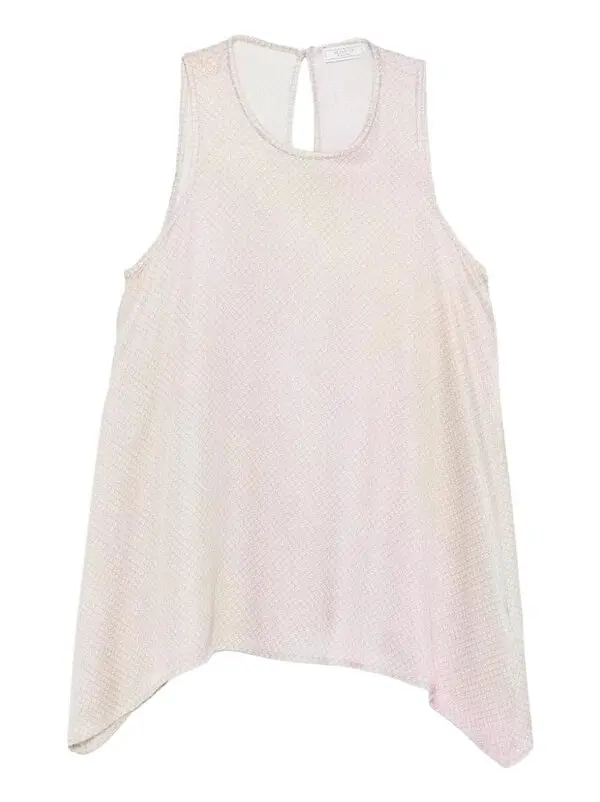Peserico Sleeveless Geometric Print Blouse - Neutrals