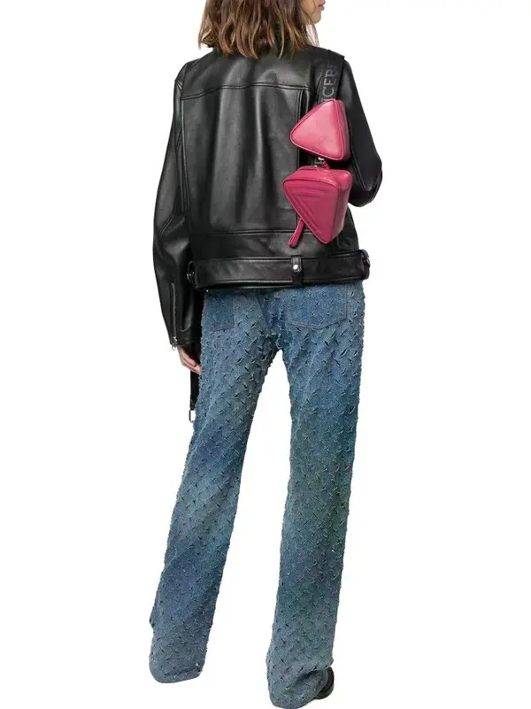 Iceberg Leather Triangle Belt Bag - Pink