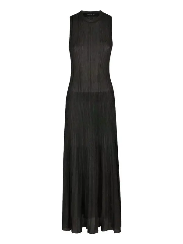 Federica Tosi Ribbed-knit Sleeveless Maxi Dress - Black