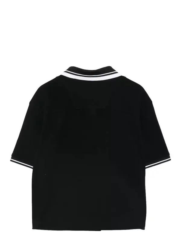 JUUN.J Zip-fastening Striped Polo Shirt - Black