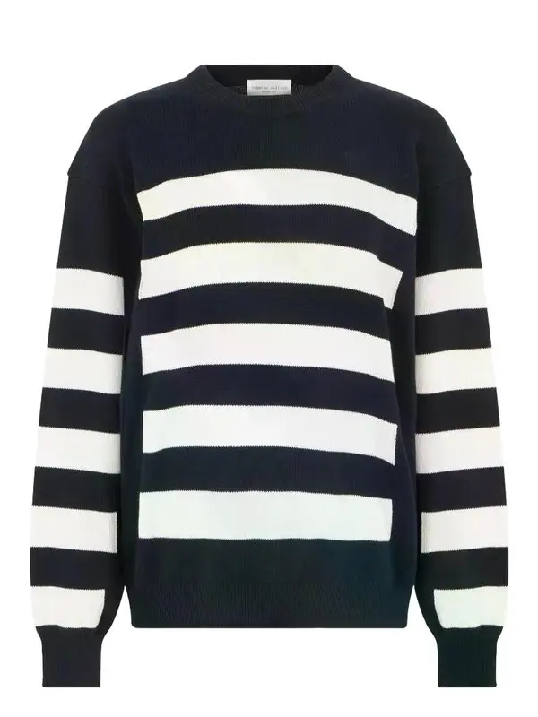 ROBERTO COLLINA Striped Crew Neck Sweater - Blue