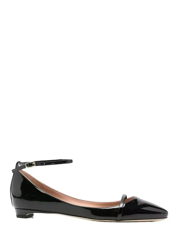 MALONE SOULIERS Mary Ankle-strap Ballet Flats - Black
