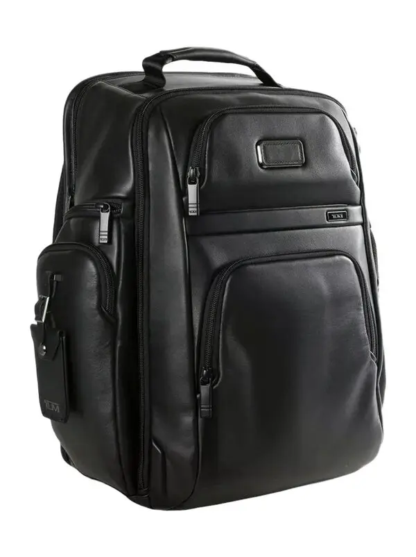 Tumi Leather Laptop Backpack - Black