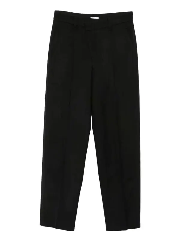 Brunello Cucinelli Pressed-crease Straight-leg Trousers - Black