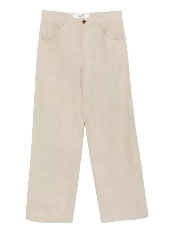 Séfr Arno Wide-leg Trousers - Neutrals