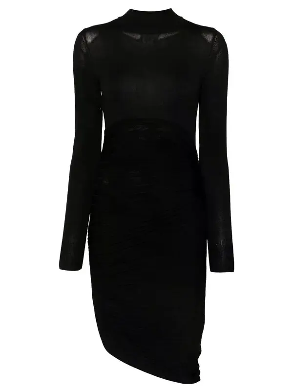 Philosophy Di Lorenzo Serafini Plissé Effect Fine-knit Dress - Black