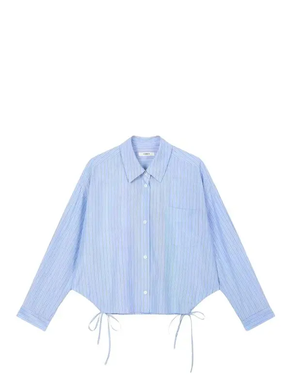 STUDIO TOMBOY Striped Tie-detail Shirt - Blue