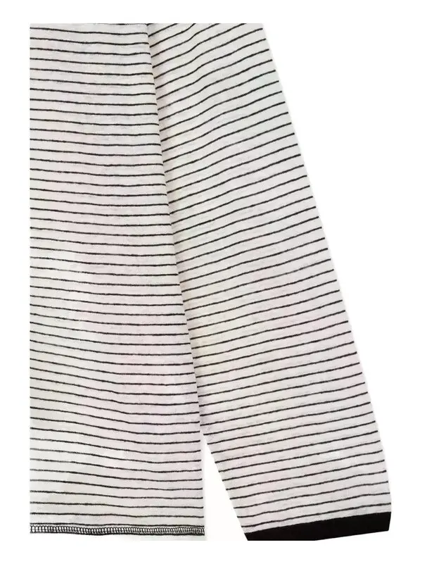 STUDIO TOMBOY Striped Henley T-shirt - Neutrals