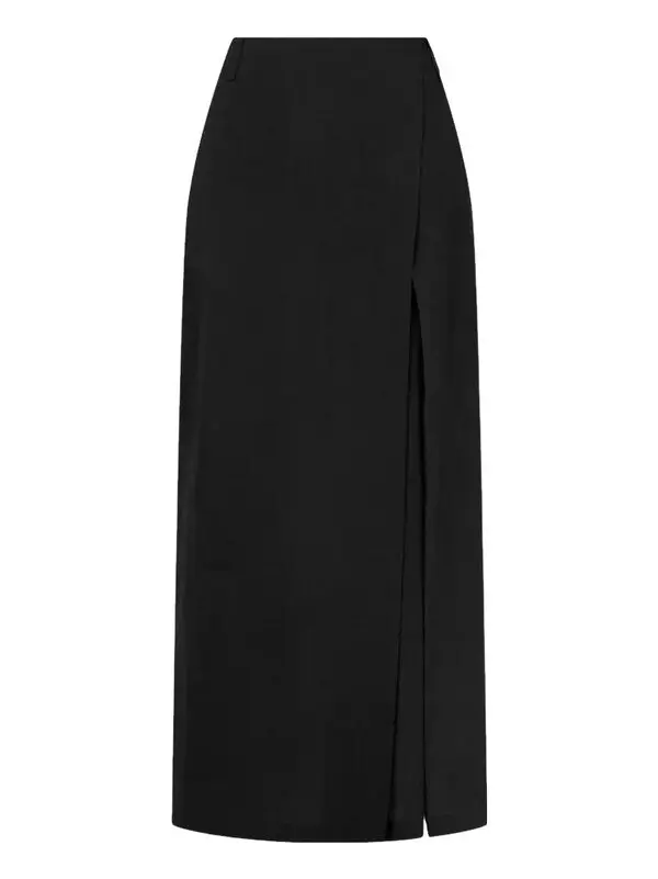 STUDIO TOMBOY Wrap-front Slit Maxi Skirt - Black