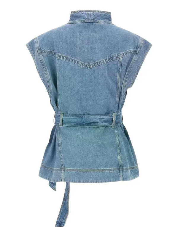 BOSS Belted Denim Vest - Blue