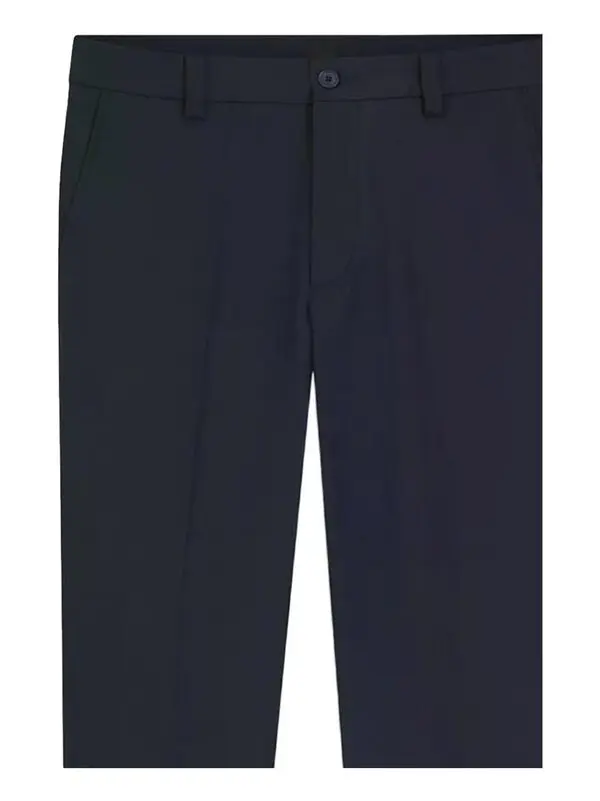 BOSS Pressed-crease Turn-up Trousers - Blue