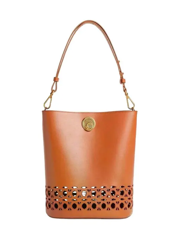COCCINELLE Medium Nikla Laser-cut Leather Shoulder Bag - Orange