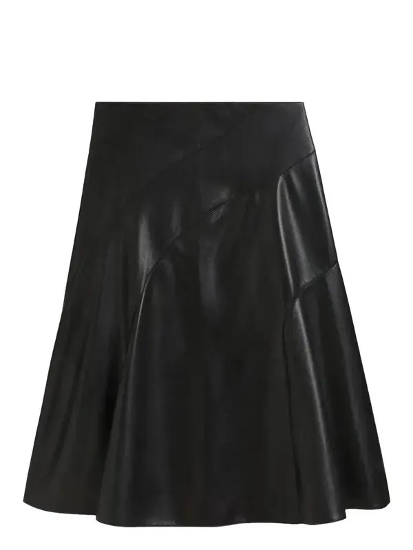 BOSS Faux-leather Skirt With Seaming Details - Black