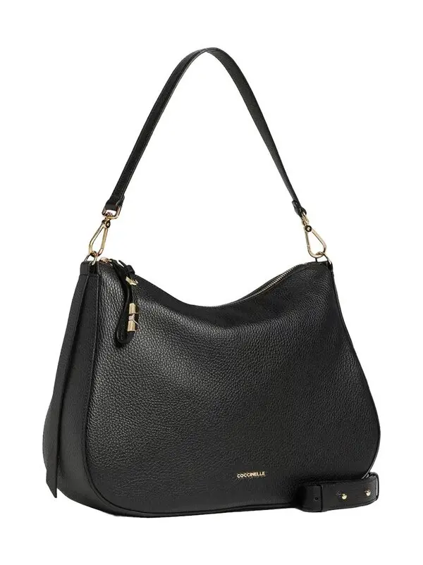 COCCINELLE Grainy Leather Shoulder Bag - Black