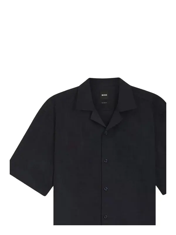 BOSS Short-sleeve Camp-collar Shirt - Black