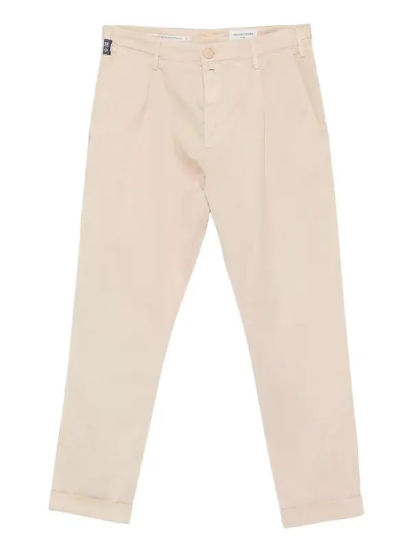 Jacob Cohen Henry Pleated Turn-up Trousers - Neutrals