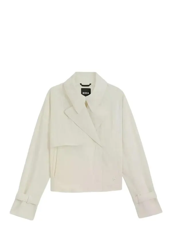 BOSS Double-breasted Gabardine Jacket - Neutrals