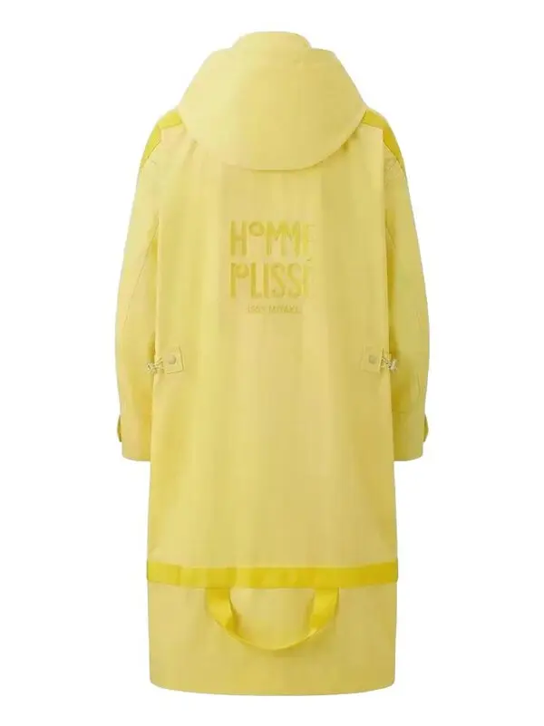 Issey Miyake Carrier Carried Hooded Logo-print Coat - Yellow