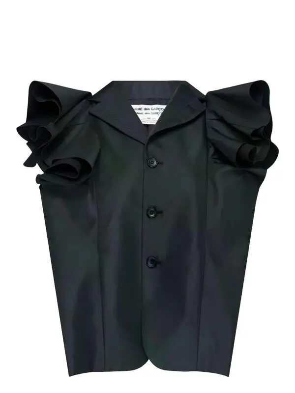 Comme Des Garçons Ruffled Sleeveless Top - Black