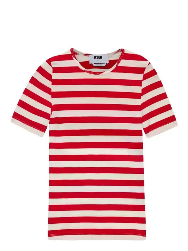 MSGM Striped Short-sleeve Top - Red