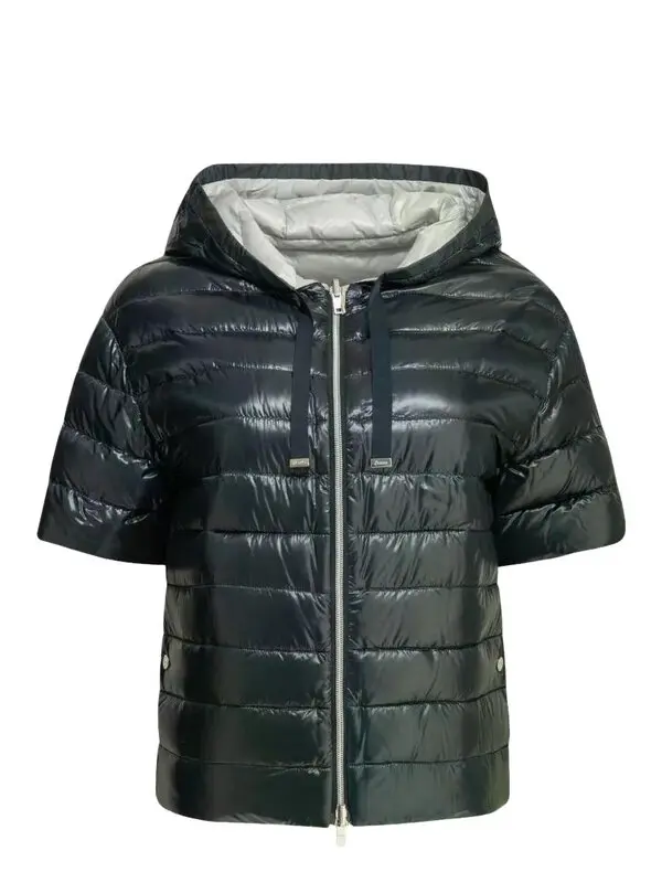 Herno Quilted Hooded Reversible Puffer Jacket - Blue