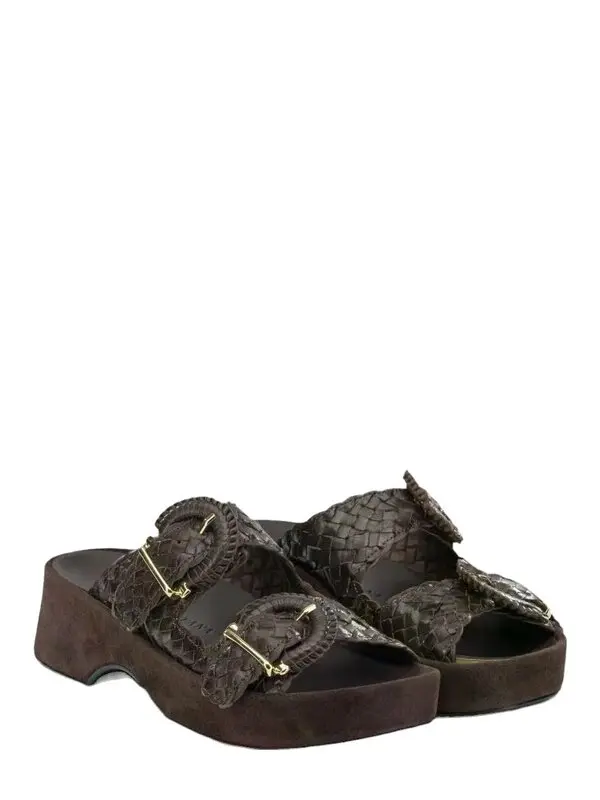 TONI PONS Leather Buckle-fastening Sandals - Brown