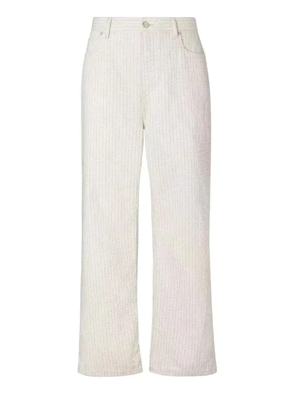 Fendi Topstitched Straight-leg Jeans - Neutrals