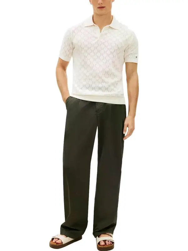 Tommy Hilfiger Monogram-pattern Open-knit Sweater - Neutrals