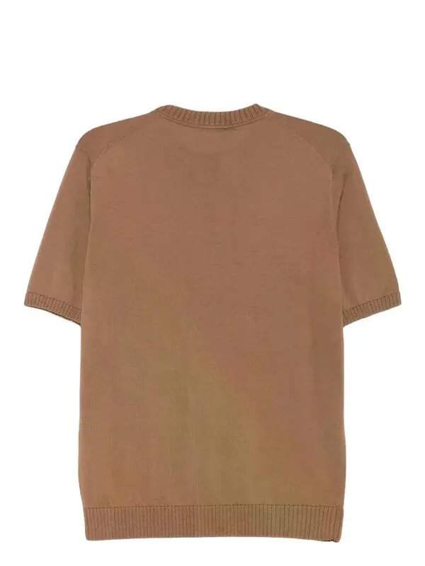 DELL'OGLIO Short-sleeve Knitted T-shirt - Brown