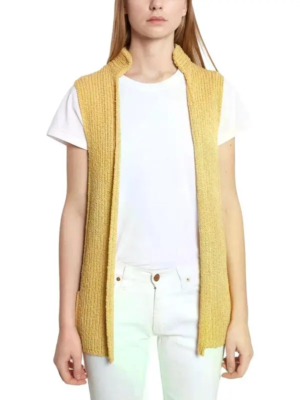 Missoni Knitted Pocket Sleeveless Sweater - Yellow