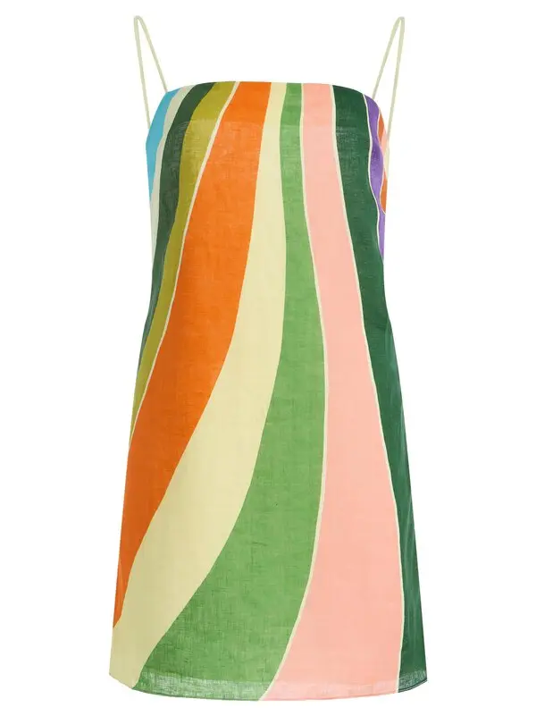 CALA DE LA CRUZ Ancona' Linen Mini Dress - Multi