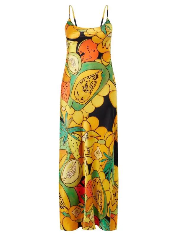 DONDE ESTEBAN Frutas Printed Silk-blend Maxi Dress - Multi