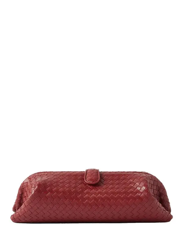 Bottega Veneta Lauren 1979 Intrecciato Leather Clutch - Red