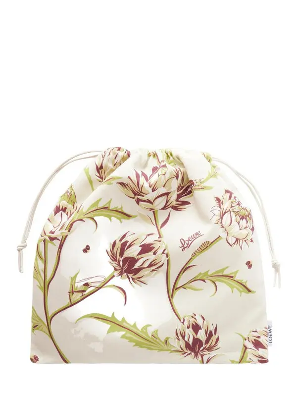 Loewe Floral-print Twill Drawstring Pouch - Neutrals