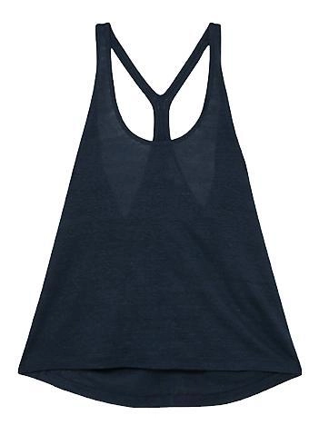 REISS Lidie Racer-back Linen Vest - Navy