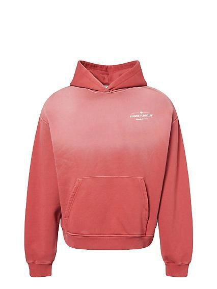 THE COUTURE CLUB Spray-wash Logo-print Cotton Hoodie - Red