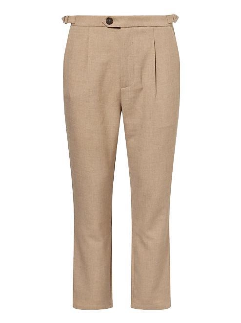 NOBL Julian Tailored Woven Trousers - Greige