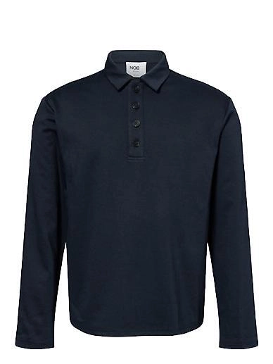 NOBL Patrick Long-sleeve Jersey Polo Top - Navy