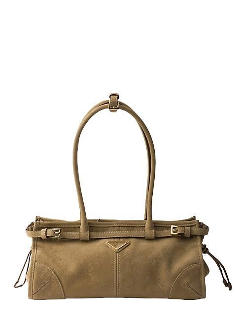 Prada Bonnie Medium Leather Handbag - Neutral
